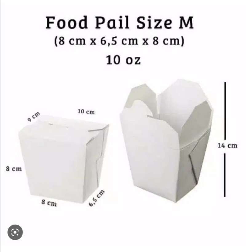 Jual Paper Rice Box Food Pail Medium Large Lunch Takeaway Dus Rice Box ...