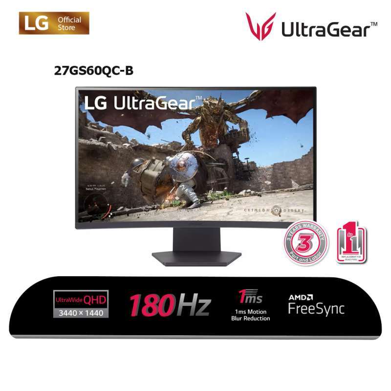 Jual Lg Ultragear 27gs60qc-b 27 Qhd Gaming Monitor Amd Freesync 1ms ...