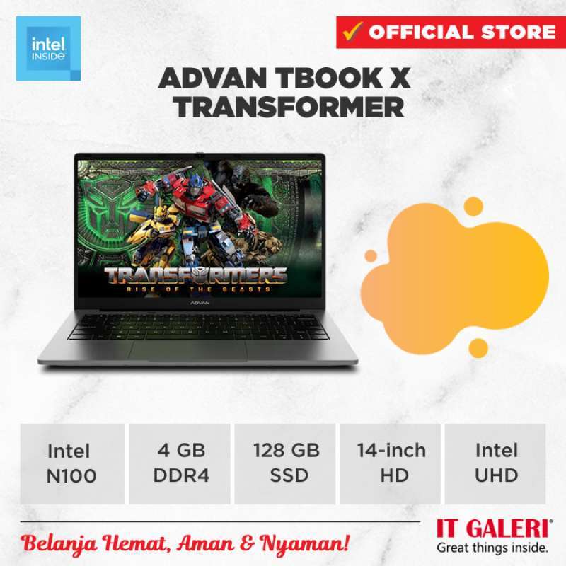 Promo Advan Tbook X Transformer - Intel N100/4gb/128gb/14.0 Hd/win11 ...