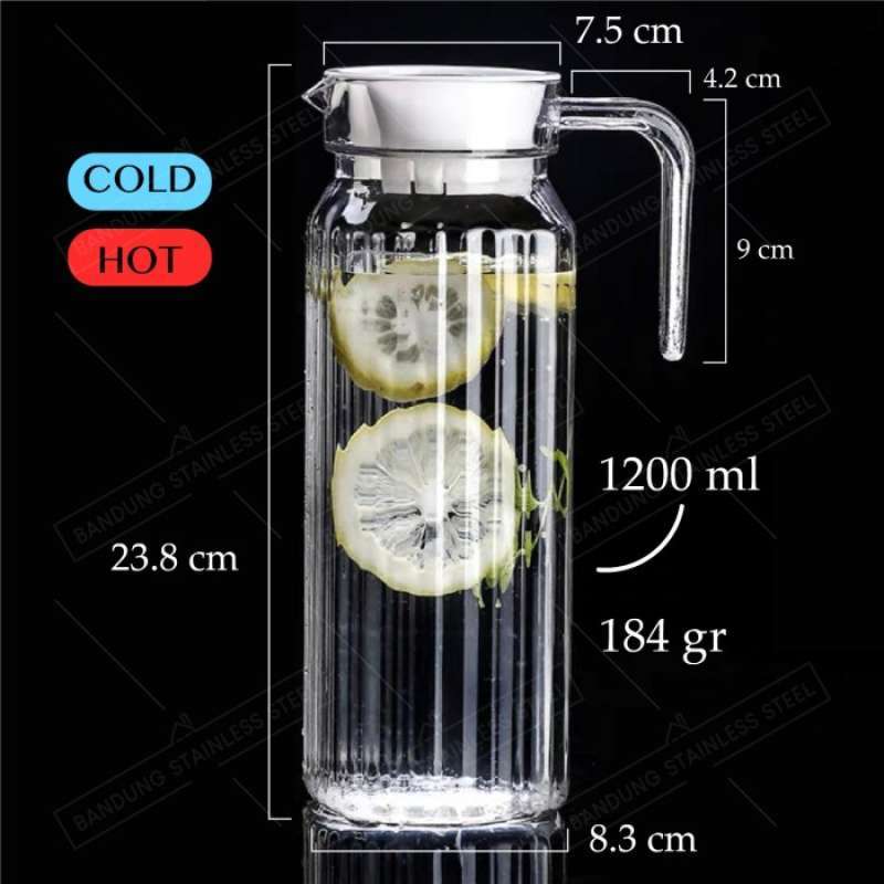 Jual Water Jug Juice Pitcher Botol Air Minum Akrilik 1,2 Liter Anti ...