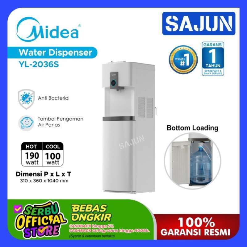 Promo Midea Dispenser Galon Bawah Yl2036s Bottom Loading Kompressor Yl ...