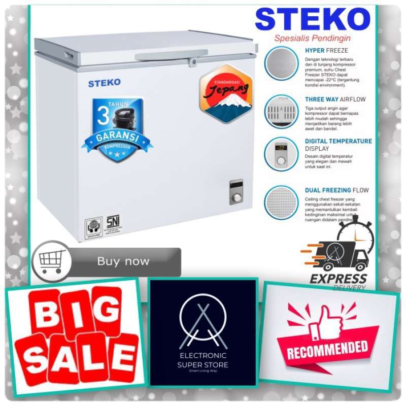 Promo Chest Freezer 200l Steko Bf-210 Bf 210 Hyper Freezing Low Watt ...