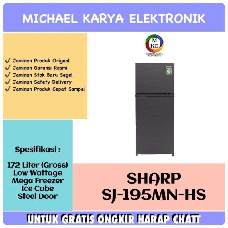 Promo Kulkas Sharp 2 Pintu Sj195mnhs 172 Liter Sj-195mn-hs Low Wattage ...