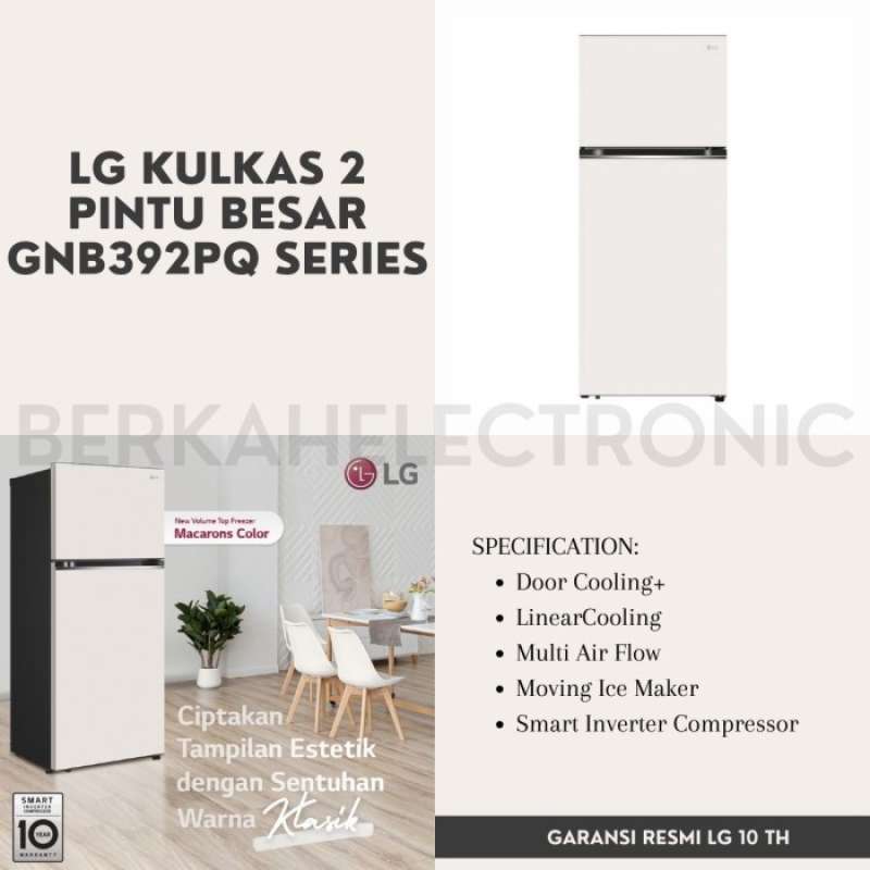 Promo Lg Kulkas 2 Pintu Besar 423l Macaron Collection - Gnb392pqgb ...