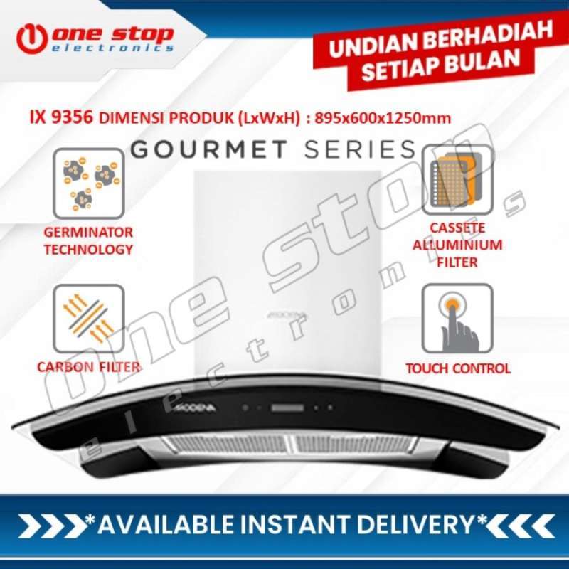 Promo Modena Ix 9356 / Ix9356 Island Cooker Hood Gourmet Series 90cm ...