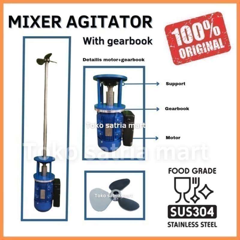 Promo Agitator Mixer Kimia Ss304 0.75kw/1hp 2770rpm 3 Phase 2pole ...