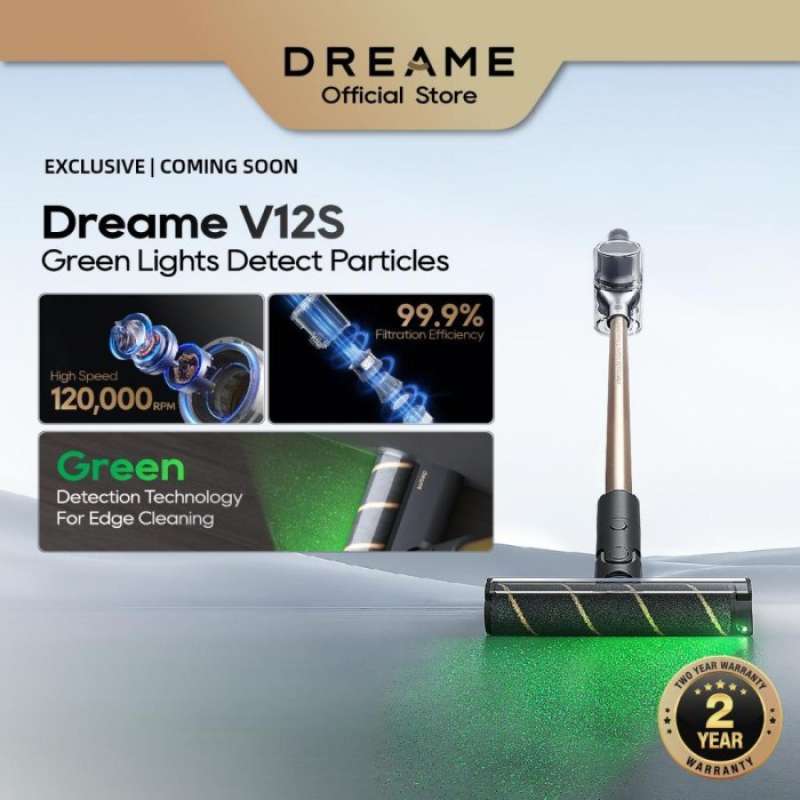 Promo Dreame V12s Cordless Vacuum Cleaner Green Light Detection 20000pa ...