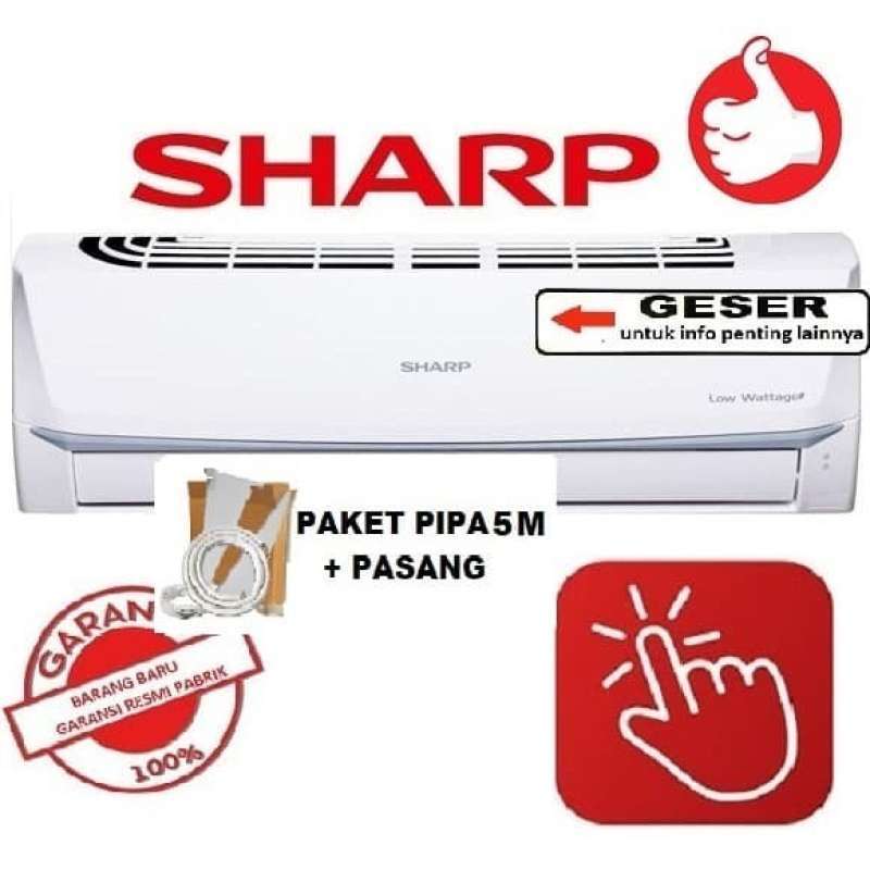 Promo Sharp Ac 1 Pk Ah A9udl-low Watt Pasang Pipa 5 Mtr -jak-tang ...