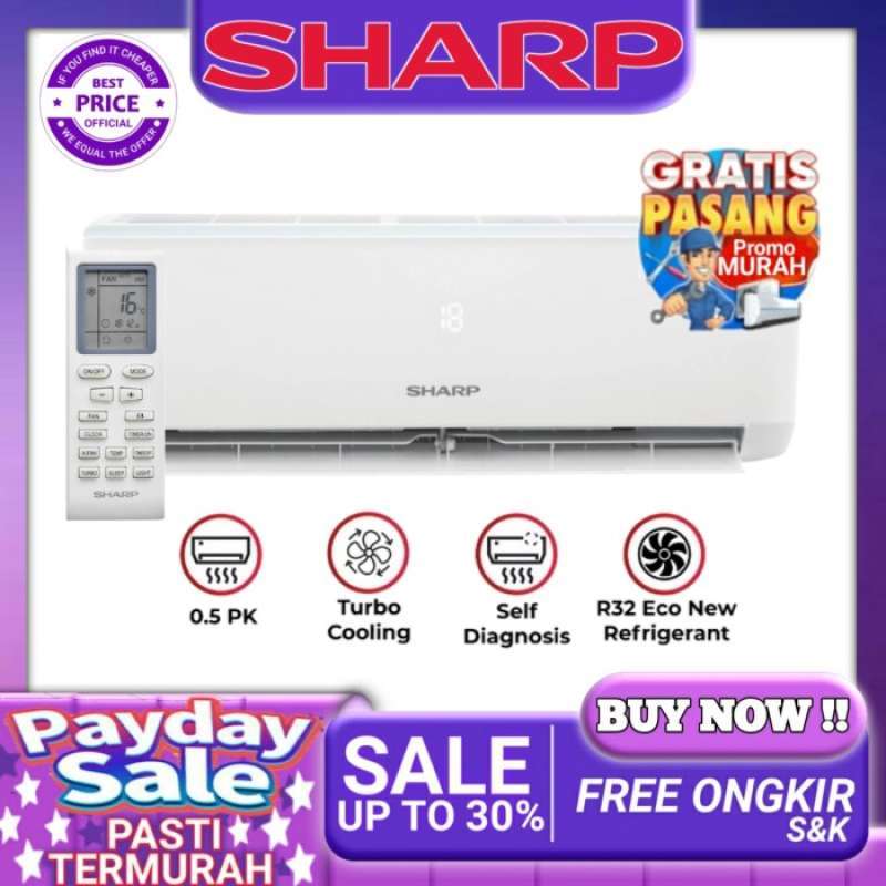 Promo Ac Split Sharp 1/2 Pk Ah-a5ucy Aha 5ucy Standard 350 Watt Free Pasang Diskon 23% Di Seller ...