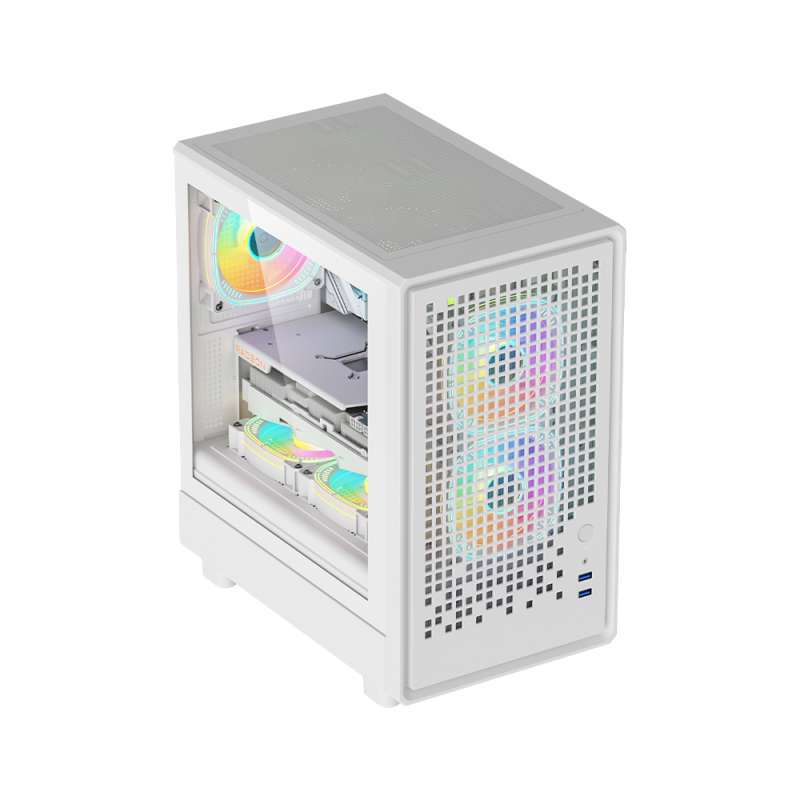Jual Fpmax Air Mesh G2 Black & White + 3x Frgb Fan | Pc Casing M-atx ...