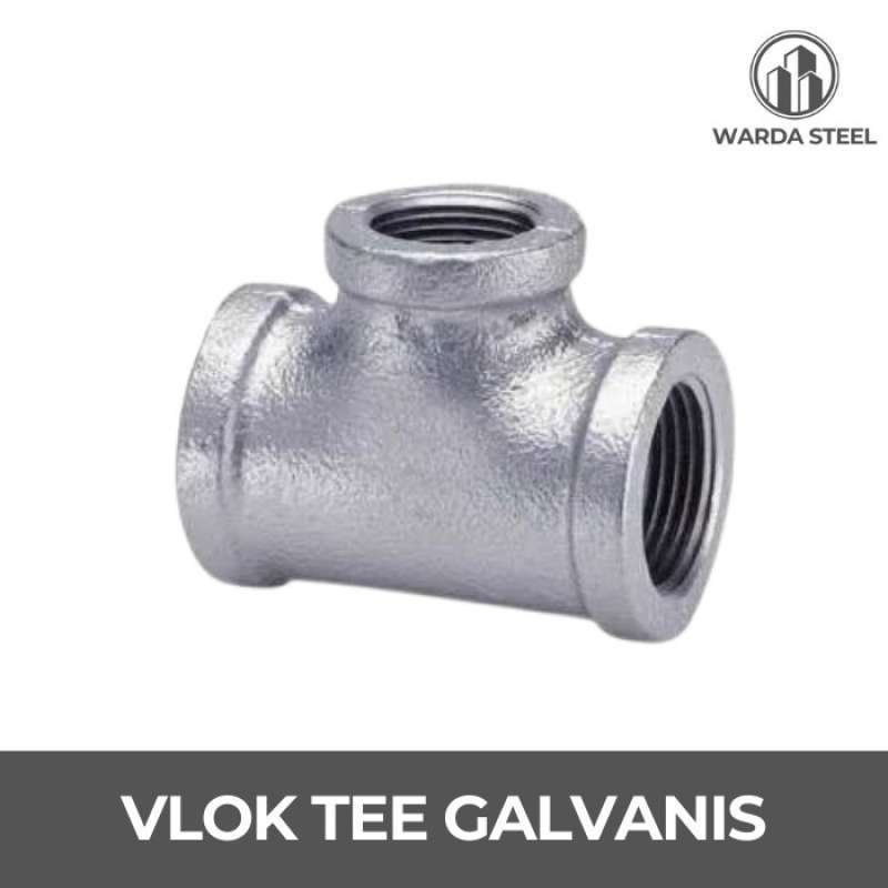 Jual Vlok Tee Galvanis 2 1/2 X 1 - Reducer Te T Besi Drat 2 1/2 X 1 ...