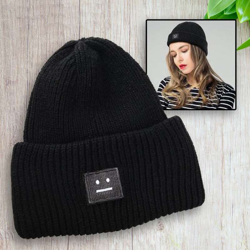Jual Topi Kupluk Rajut Pria Wanita Smiley Face Beanie Hat Winter Warna ...