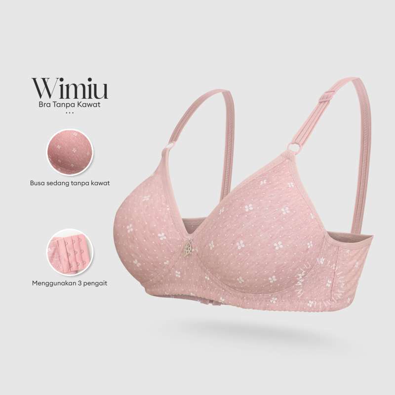 Promo Wimiu Bh Wanita Bra Wanita Busa Tipis Tanpa Kawat Nyaman Dewasa 100096 - Pink 42 Diskon 79 ...