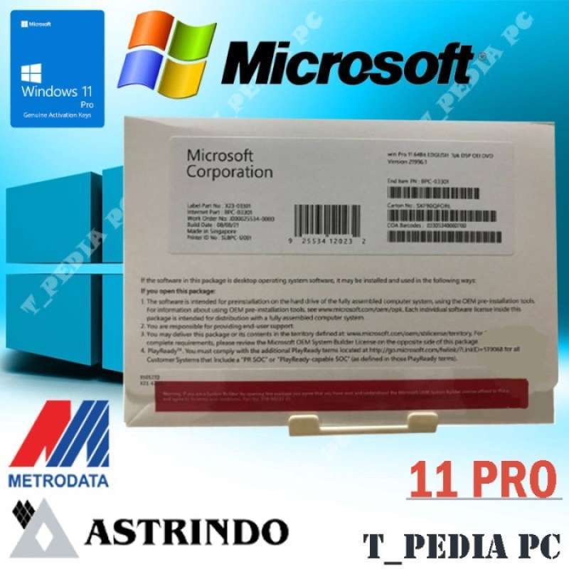 Jual Microsoft Windows 11 Pro 64 Bit Resmi Astrindo / Metrodata Di ...