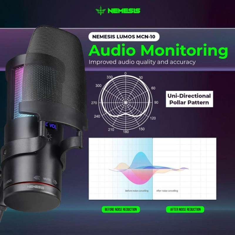 Jual Microphone Nyk Nemesis Mcn-10 Mcn10 Lumos Rgb | Usb Condenser Mic ...