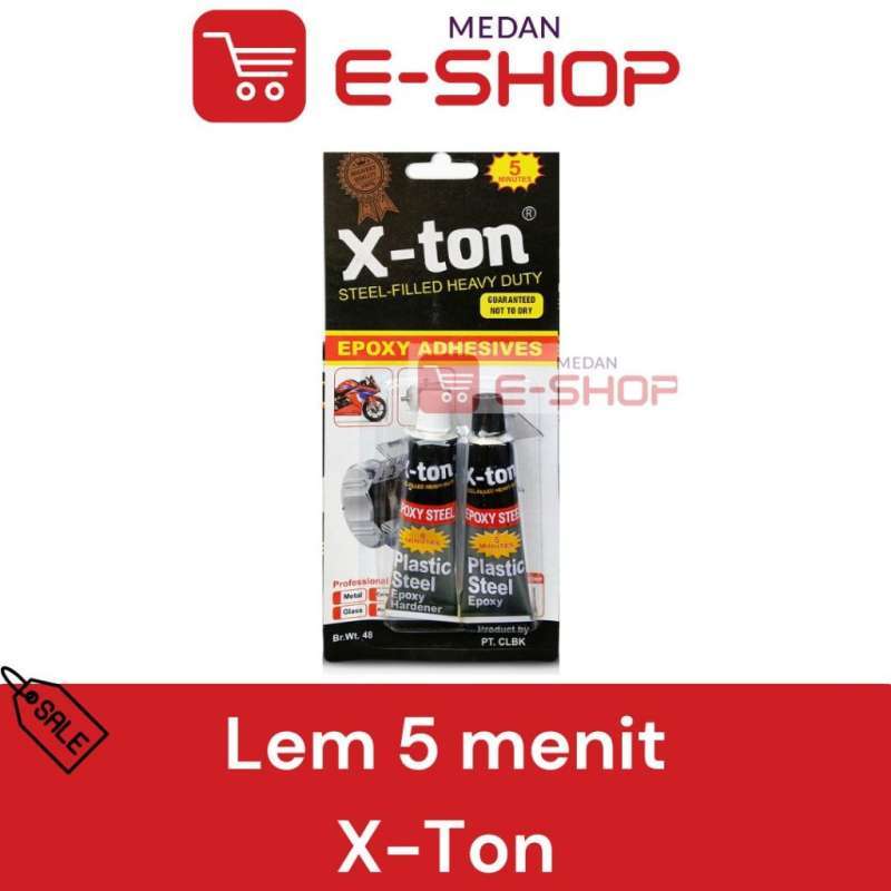 Jual Lem 5 Menit X-ton / Lem Campur Hitam Putih 5 Menit / Lem Besi 5 ...