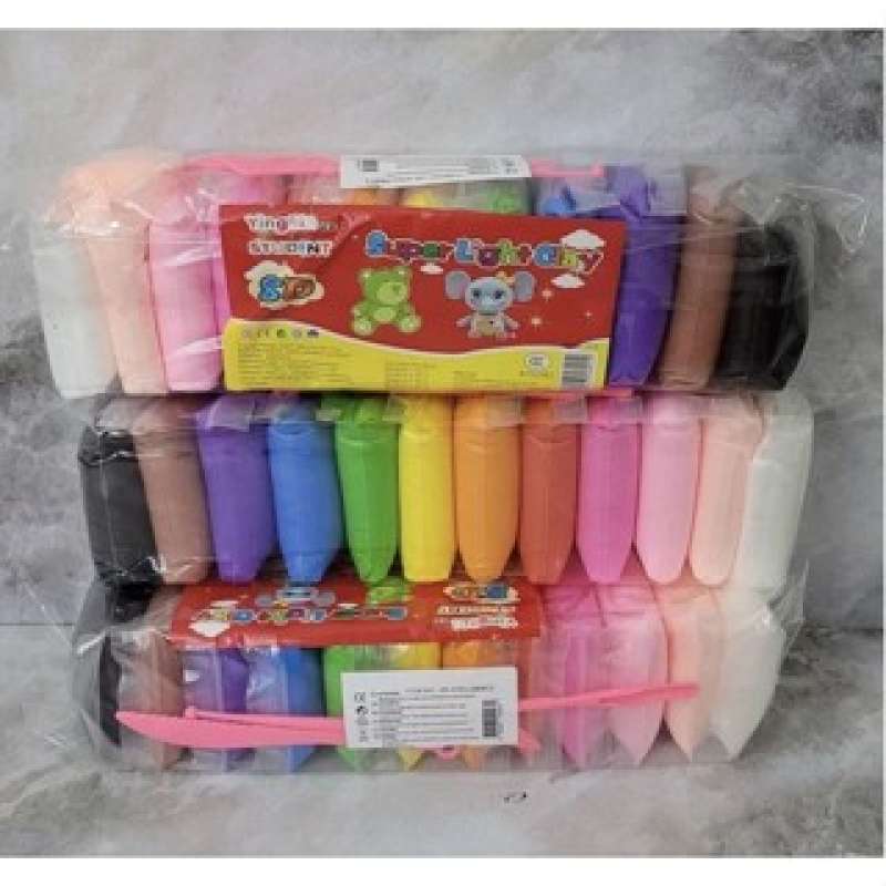 Jual Mainan Anak Clay Polymer Light Magic Paket 12 Pcs Warna 3 Tools ...