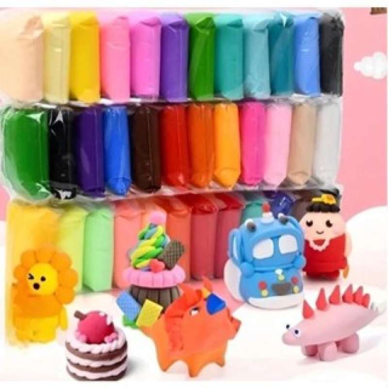 Jual Mainan Anak Clay Polymer Light Magic Paket 12 Pcs Warna 3 Tools ...