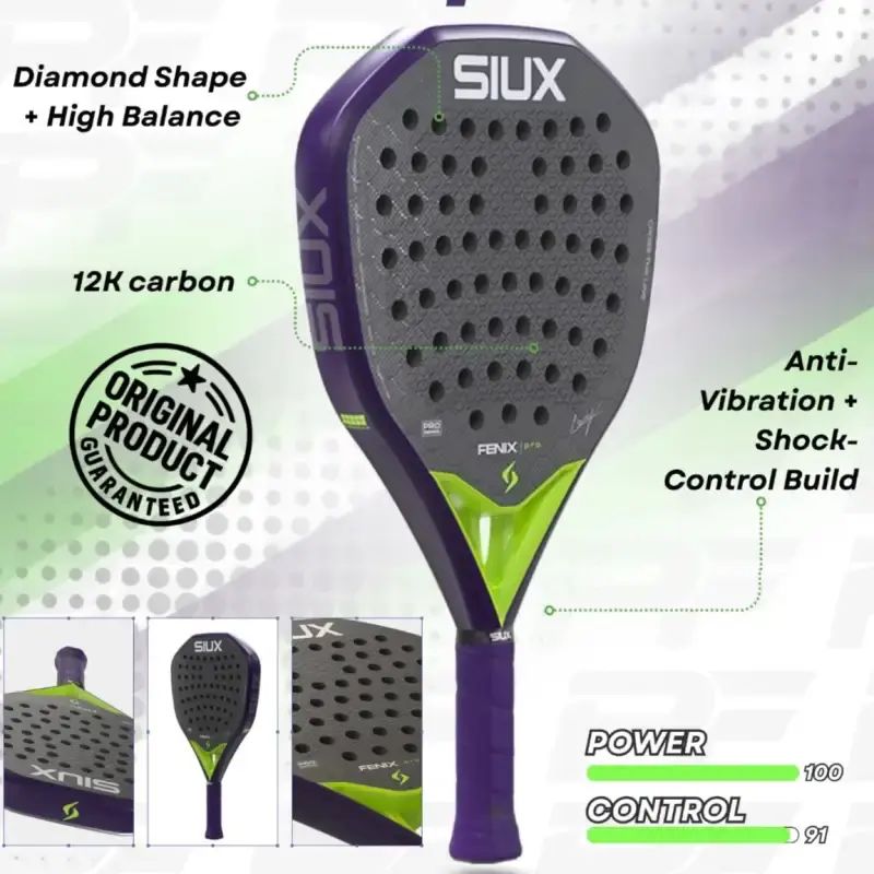 Jual Siux Raket Padel Fenix Pro 6 2026 Glow Purple Diamond Power Attack ...