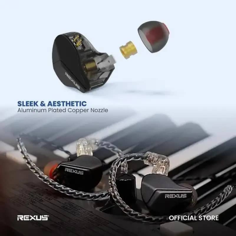 Promo Rexus Em100 / Em-100 Iem In Ear Monitor Detachable Cable Wired ...