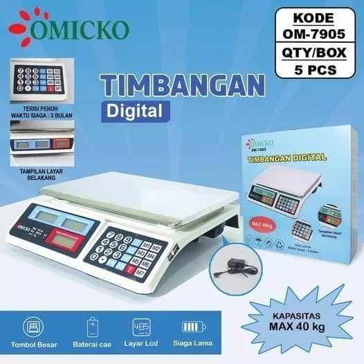 Jual Omicko Timbangan Dapur Digital 40kg Buah Sayur Laundry Sembako ...