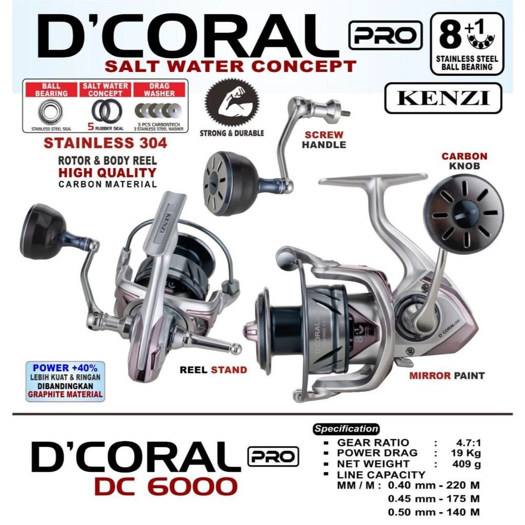 Promo Sn - Reel Kenzi D'coral & Dcoral Pro Body Carbon With Reel Stand ...