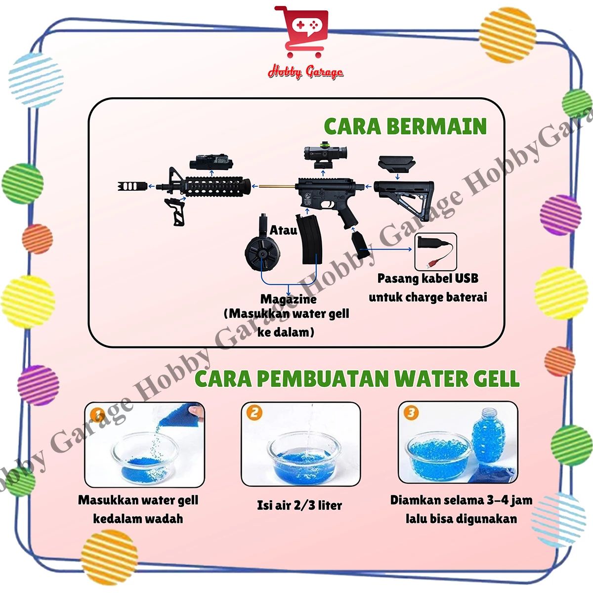 Promo Mainan Tembakan Anak Wgg M4 Assault Rifle Water Gel Blaster Gun ...