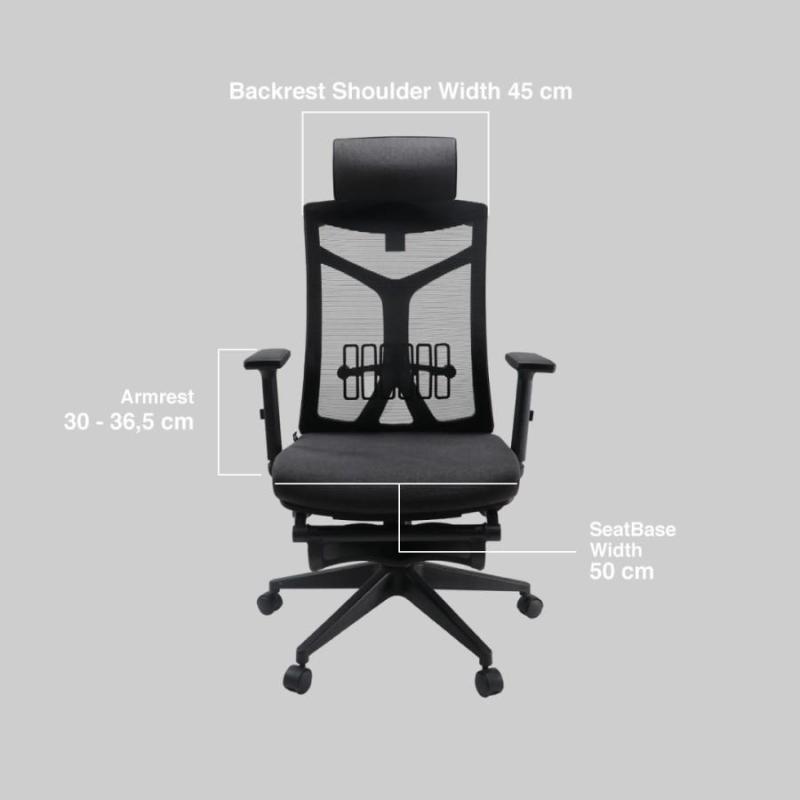 Jual Rexus Ergonomic Office Chair Kursi Kantor Nc-1 / Nc1 Max - Dark ...