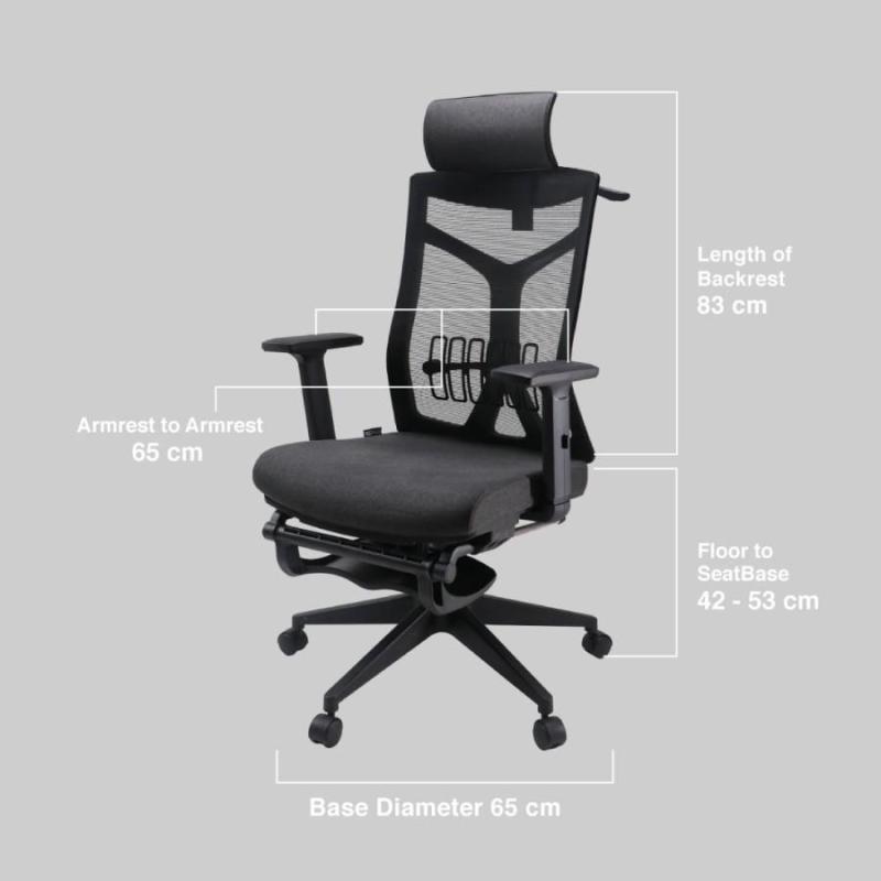 Jual Rexus Ergonomic Office Chair Kursi Kantor Nc-1 / Nc1 Max - Dark ...
