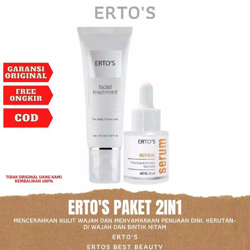 Promo Ertos Paket 2in1 Facial Treatment Dan Retinol Serum 0ri l89 skincare Diskon 23% di Seller ...