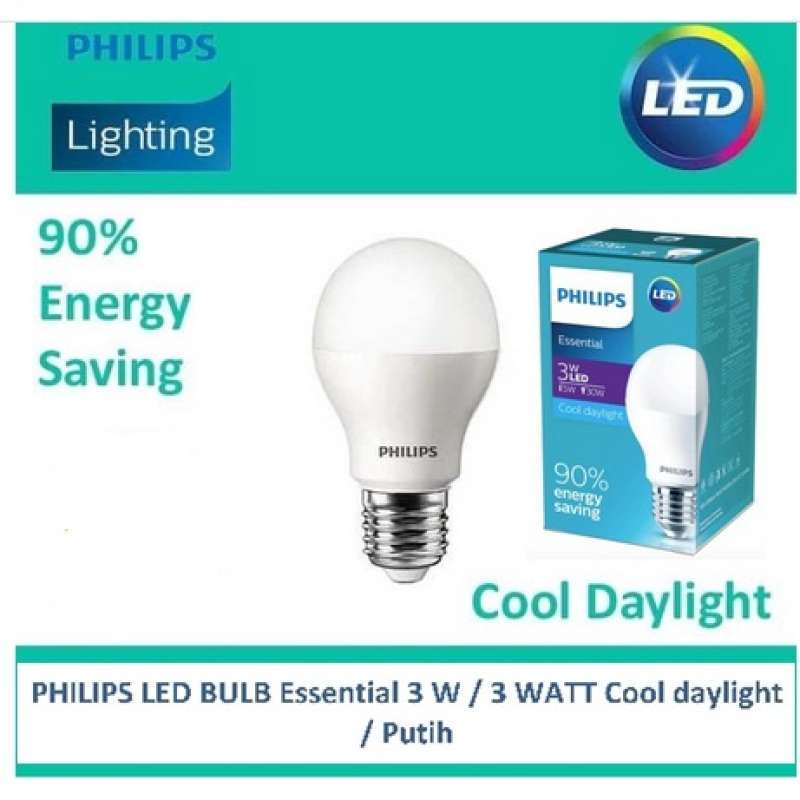 Jual Philips LED Essential 3W 3 Watt Putih Original di Seller NAGAMESEM ...