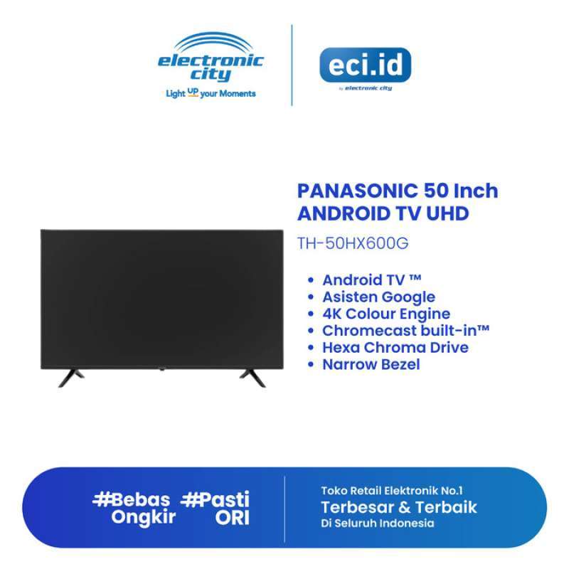 Promo Panasonic 50 Inch Android TV UHD - TH-50HX600G Diskon 9% di Seller Electronic City ...