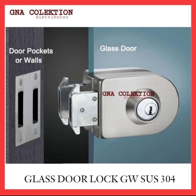 Promo Glass Door Lock Gw Kaca Ke Tembok Sus 304 Grendel Kaca Tanpa Bor ...