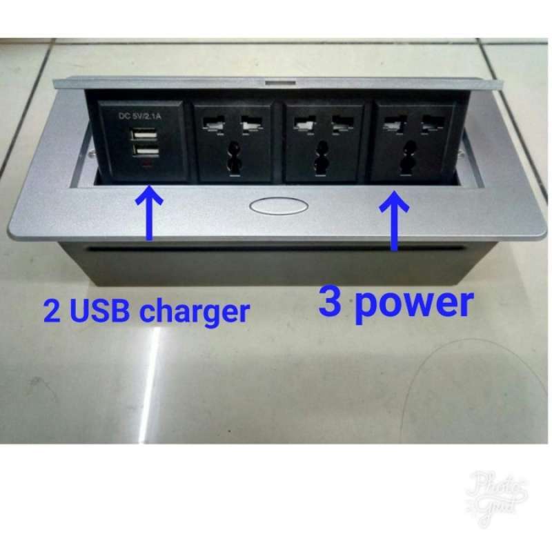 Promo Stop Kontak Meja Ac Listrik 10a 3 Power Usb Charger Ganda Diskon ...