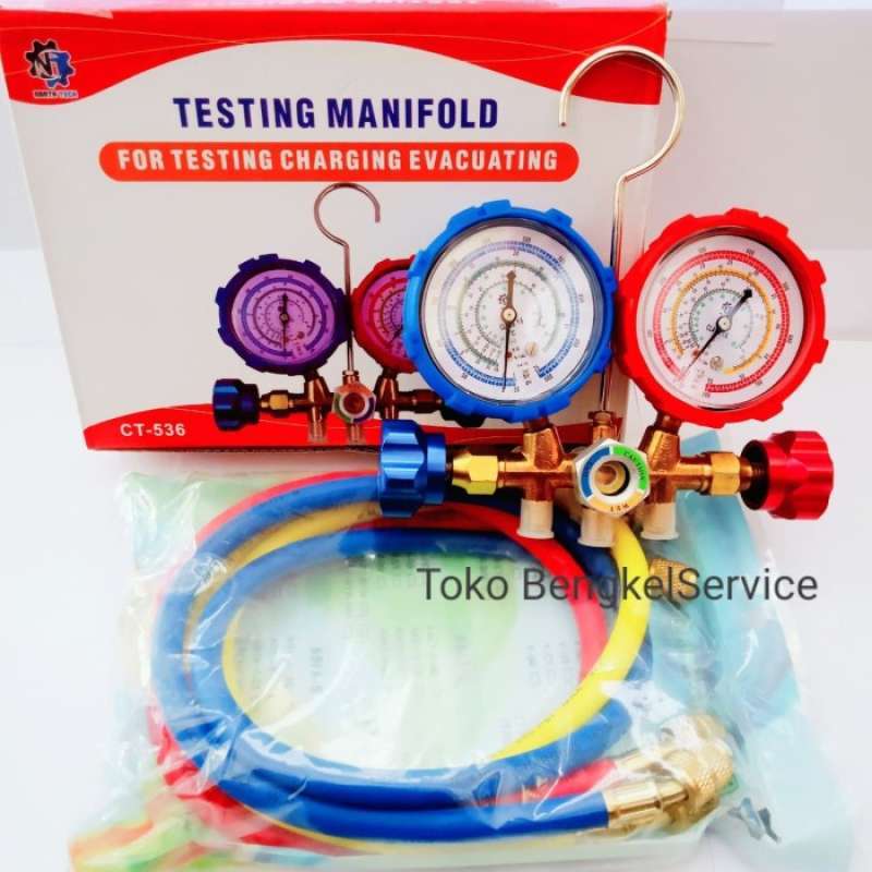Jual Double Manifold R410 R32 R22 R134a (selang R22 Dan R134a) Di ...