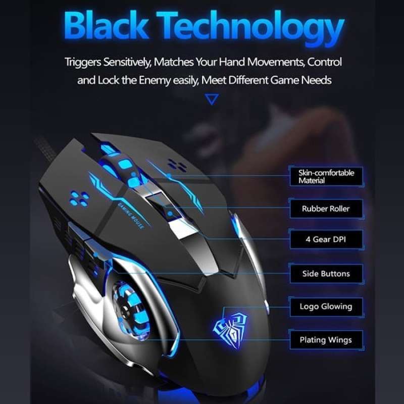 Promo Mouse Gaming AULA S20 Optical Wired 2400DPI RGB Driver - AULA S 20 Diskon 5% di Seller ...