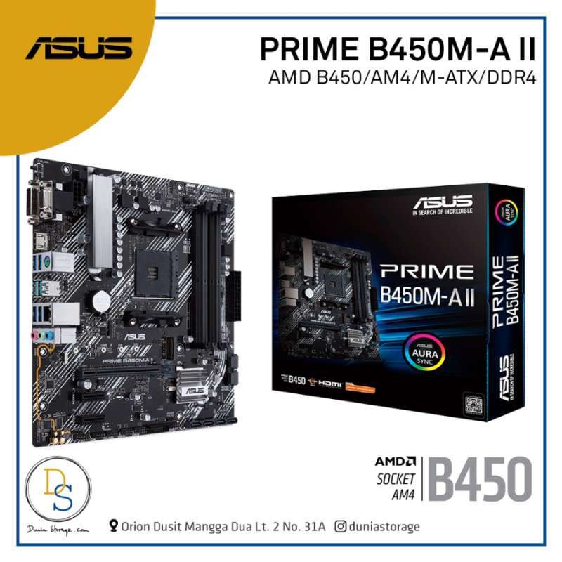 Jual ASUS PRIME B450M-A II AMD AM4 B450 M-ATX MOTHERBOARD di Seller Dunia Storage - Mangga Dua ...