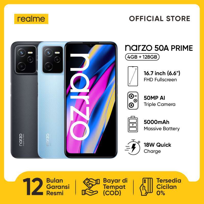Jual realme narzo 50A Prime 4GB+128GB [5000mAh Massive Battery | 18W Quick Charge | Powerful ...