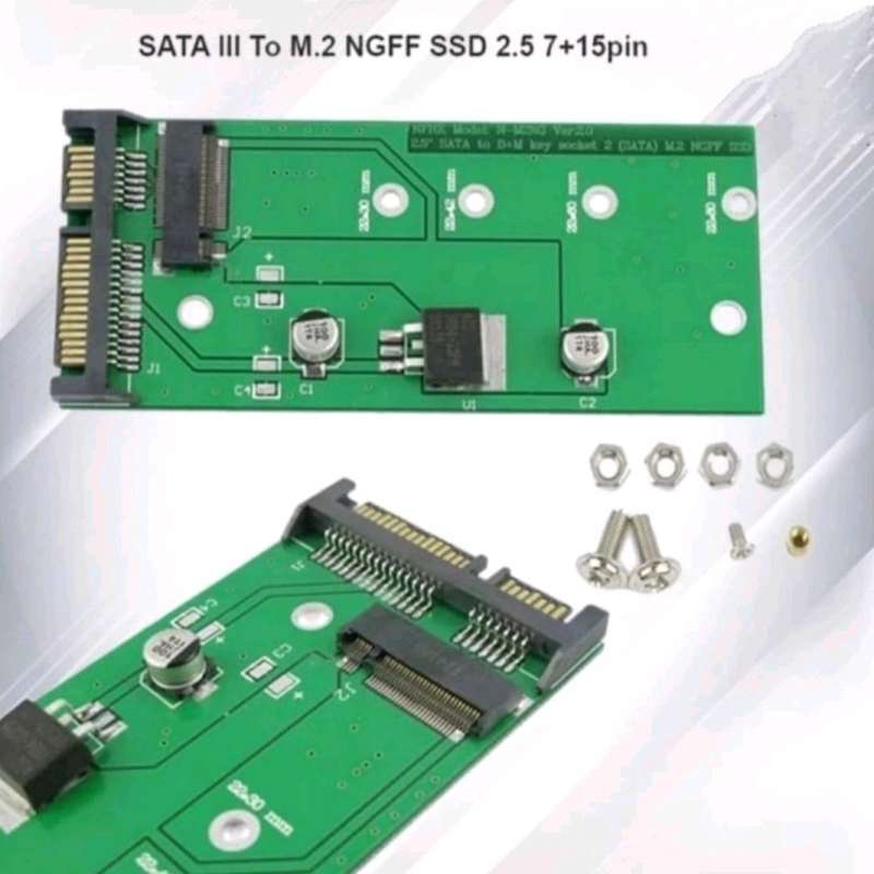 Jual SATA III To M.2 NGFF SSD 2.5 7+15pin Converter Adaptor Card ...