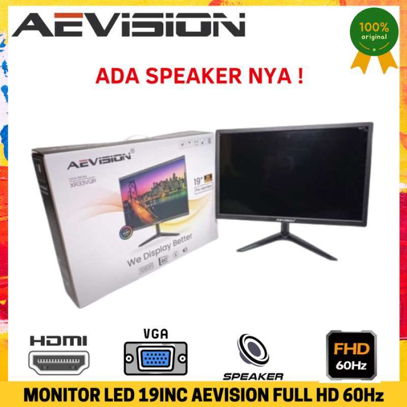 Promo Monitor 19 Inch Led Pc Gaming Aevision Hdmi+vga+usb+av+speaker ...