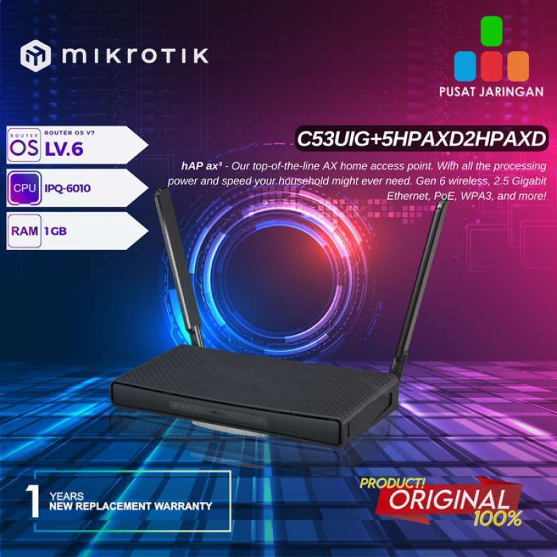 Promo MIKROTIK hAP ax3 C53UiG+5HPaxD2HPaxD Routers and Wireless Wi-Fi 6 ...