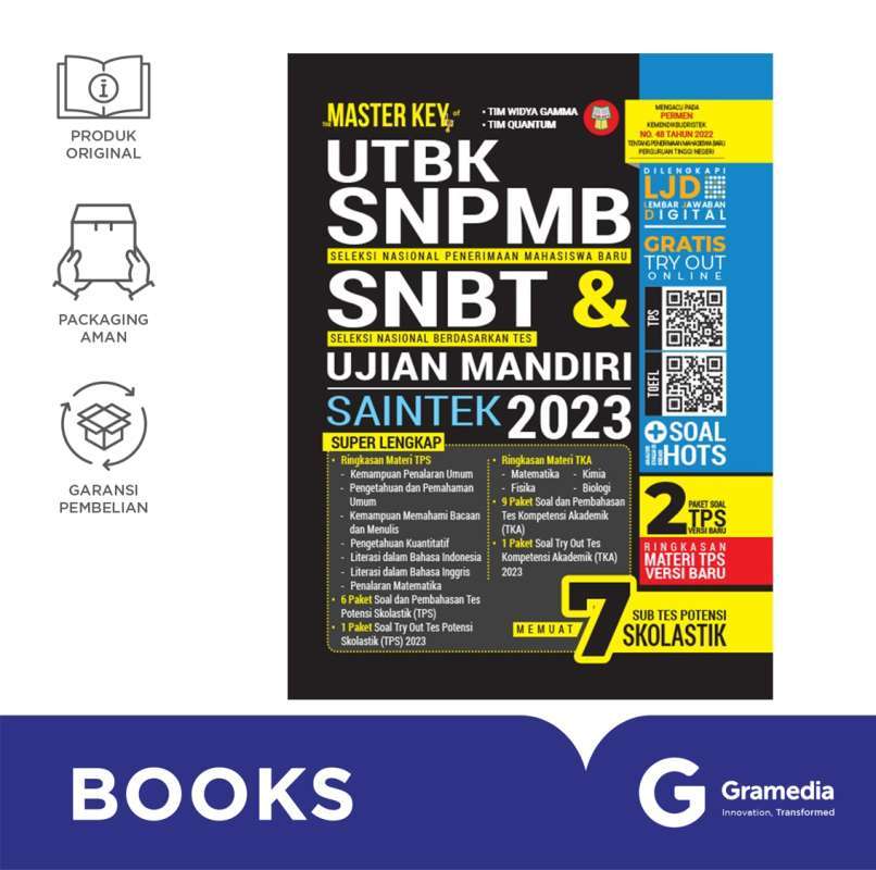 Jual The Master Key Of Utbk Snpmb Snbt & Ujian Mandiri Saintek 2023 Di Seller Gramedia Official ...