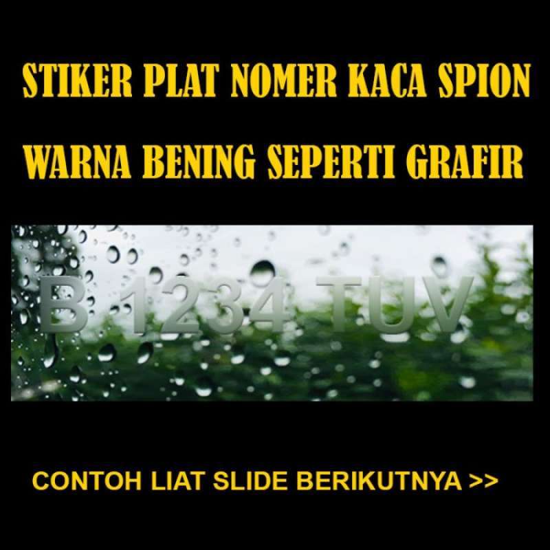 Jual Sticker /custom Stiker Grafir Nopol / Plat Nomor Kaca Spion Mobil ...