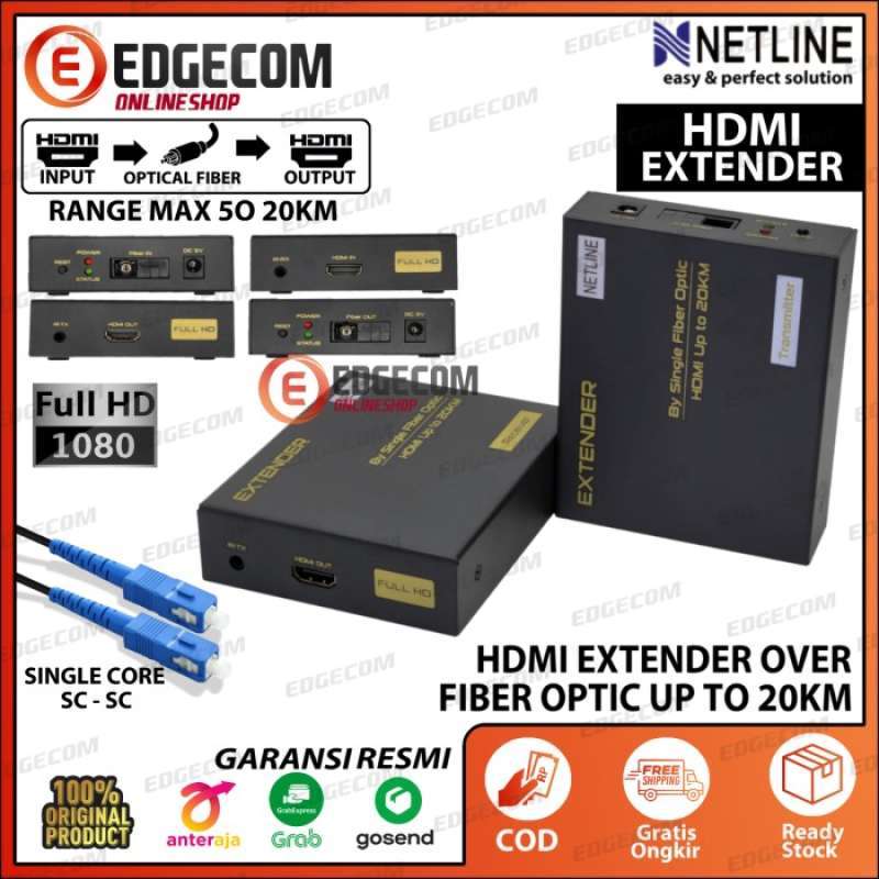 Promo HDMI Extender Over Fiber Optic (FO) Up to 20km 1080P 60hz Diskon ...