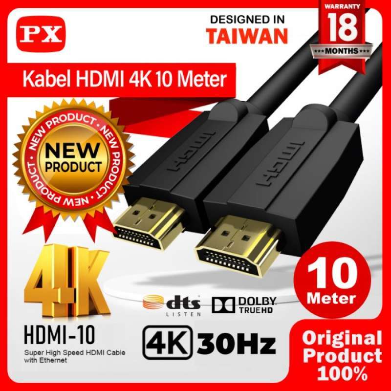 Promo Kabel HDMI 10 Meter 4K Ultra-HD HDR ARC High Speed Quality PX ...