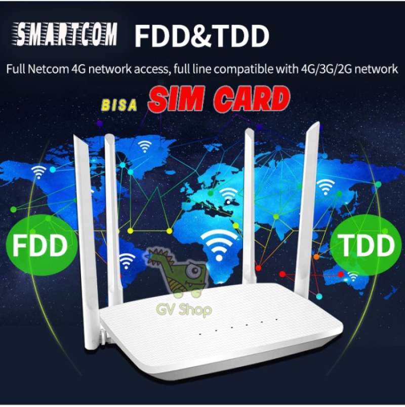 Promo Modem Wifi Wireless Router Sim Card 4G LTE Smartcom XM286 300Mbps ...