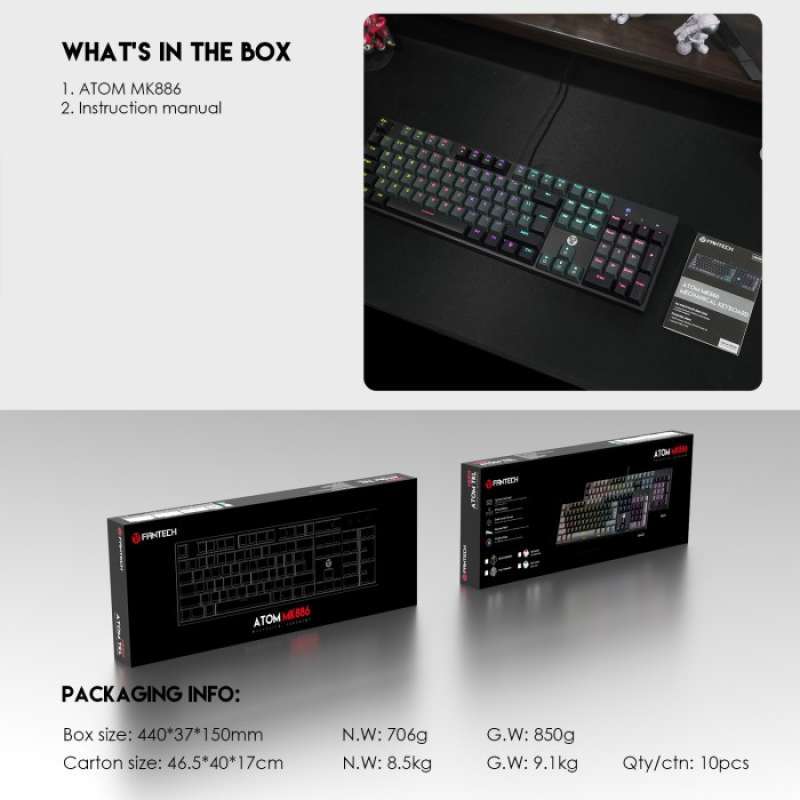 Jual Keyboard Fantech Atom Mk886 - Keyboard Gaming Mechanical Fullsize ...