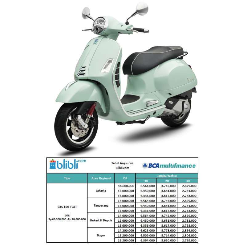 Jual BCA Multifinance - [DP] Vespa GTS Super 150 I-GET ABS Sepeda Motor [OTR Jabodetabek] di ...