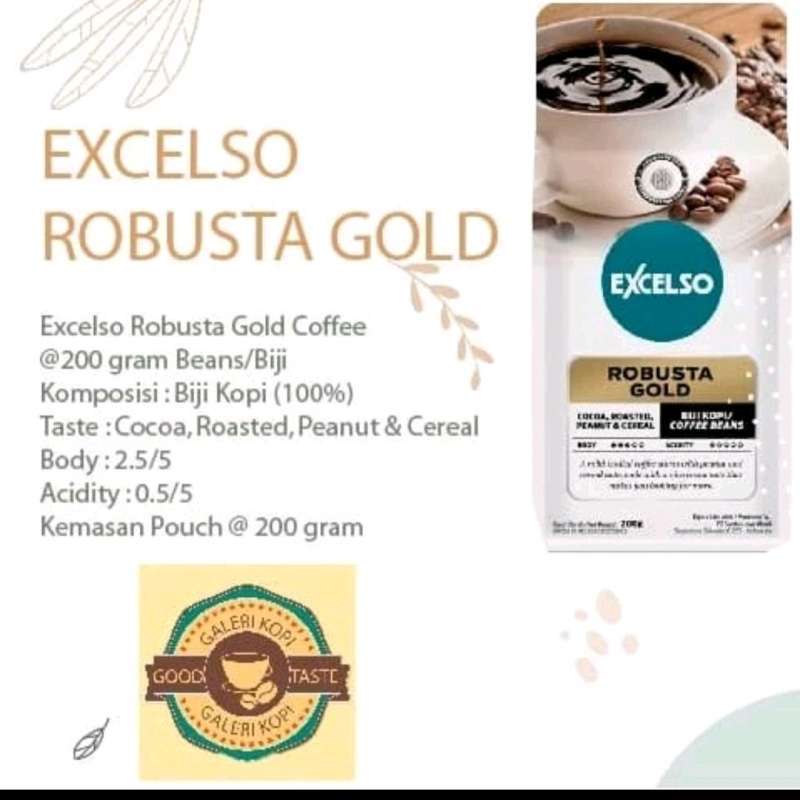 Jual Excelso Robusta Gold Biji Kopi 200 gram di Seller Galeri Kopi ...
