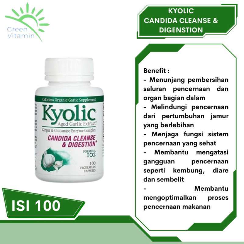 Promo Kyolic 102 Candida Cleanse & Digestive 100 Capsules Diskon 23% di ...